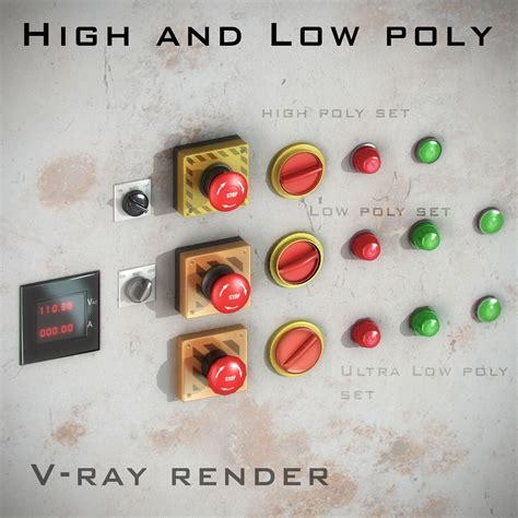 Paquete De Botones De Control Modelo 3d 49 Dae Max Fbx Obj Unknown Free3d