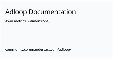 Awin Metrics And Dimensions Adloop Documentation