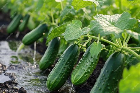 Cucumber Field Growing With Drip Irrigation System In The Countryside