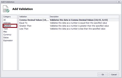 Number Validation Rules