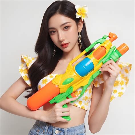 Premium Photo A Woman Holding A Toy Gun That Says Quot She Is Holding