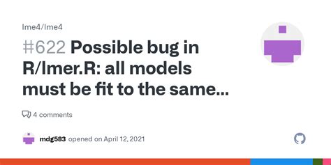 possible bug in r lmer r all models must be fit to the same data