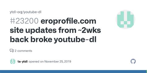 site updates from ~2wks back broke youtube dl · issue