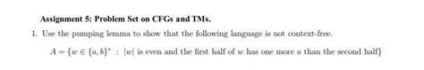 Solved Assignment Problem Set On CFGs And TMs Use The Chegg