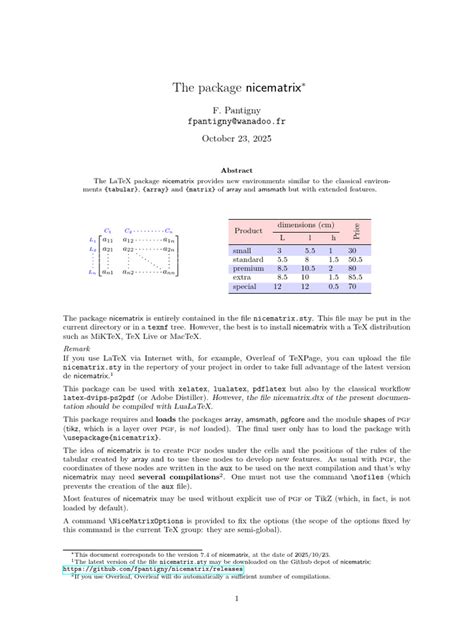 Nice Matrix Pdf Te X