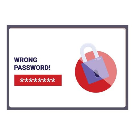 Website Security Alert With Wrong Password Notification And Locked