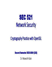 Practical Guide To Network Security With Openssl Course Hero