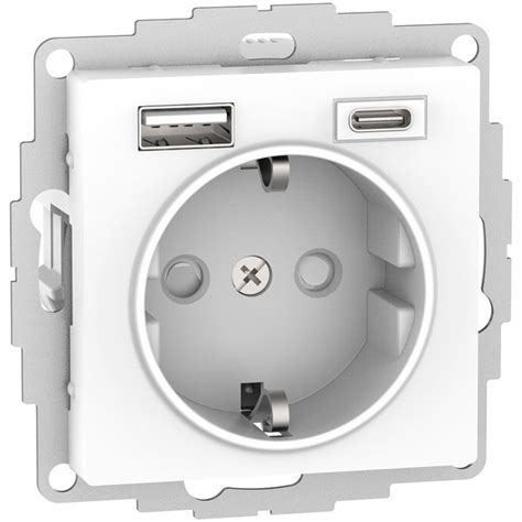 Розетка Schneider Electric AtlasDesign с заземлением, защитными ...
