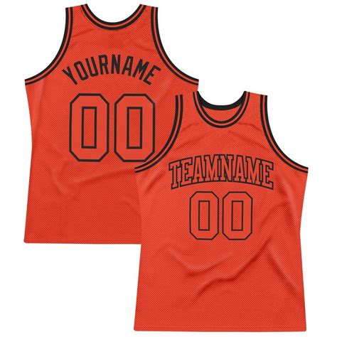 Custom Orange Orange Black Authentic Throwback Basketball Jersey