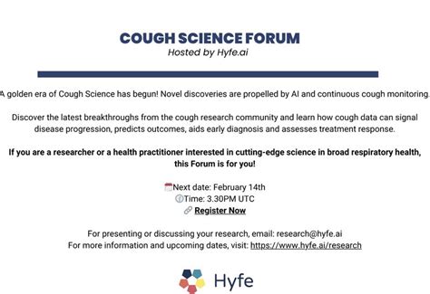 Hyfe On Linkedin Coughscience Healthinnovation Researchcollaboration Hyfeforum