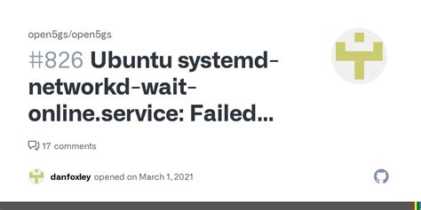 Ubuntu Systemd Networkd Wait Rvice Failed With Result Exit Code · Issue 826