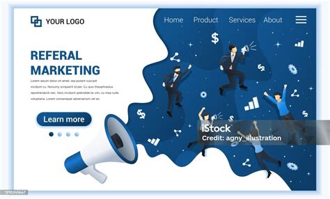 추천 마케팅 개념 문자를 가진 친구 프로모션 방법을 참조하십시오 방문 페이지 웹 배너 인포 그래픽 웹 템플릿에 사용할 수 있습니다 벡터 일러스트레이션 개념에 대한 스톡 벡터