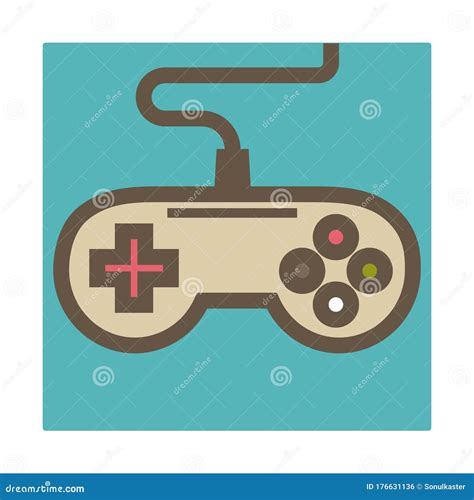 Joystick Isolated Icon Gamepad Or Game Controller With Wire Stock Vector Illustration Of Icon