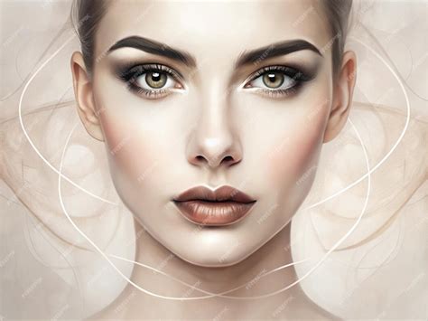 Minimalist Lineart Overlay Portrait Premium Ai Generated Image