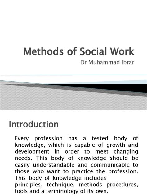 Lecture 2 Methods of Social Work | PDF | Social Work | Psychology