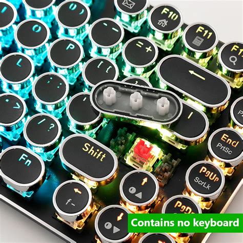 [ 108 Keys Crystal Round Keycaps Set Gaming Keyboard Retro Typewriter Keycap Shopee Philippines