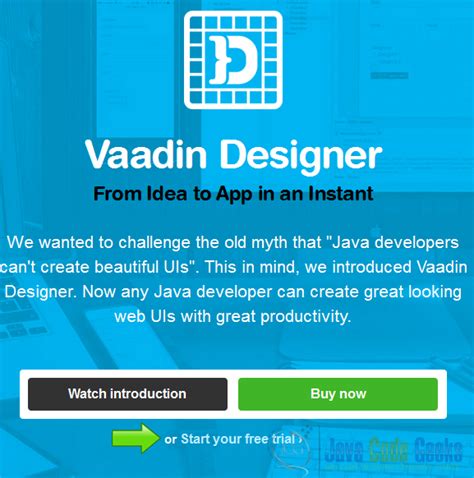 vaadin visual designer example java code geeks