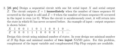 solved 2 25 pts] design a sequential circuit with one bit