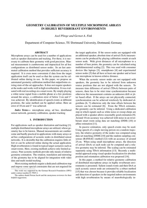 pdf geometry calibration of multiple microphone arrays in highly