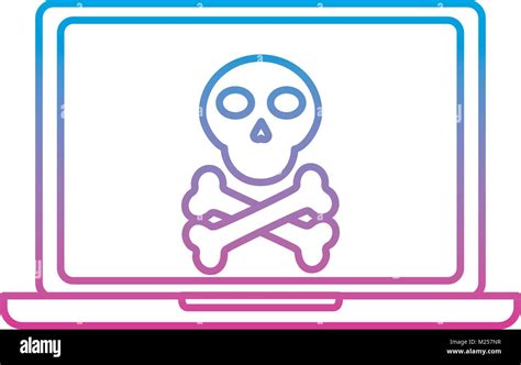 Laptop Computer Malware Spam Data Insecure Connection Concept Stock