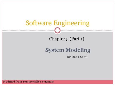 Software Engineering Chapter 5 Part 1 System Modeling