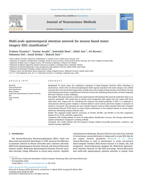 Pdf Multi Scale Spatiotemporal Attention Network For Neuron Based