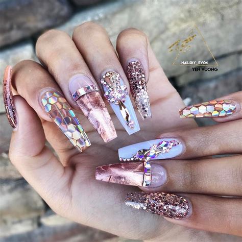 20 Acrylic Nail Ideas To Get Right Now Gazzed Rose Gold Nails