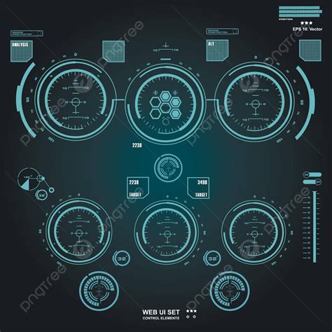Futuristic Blue Virtual Graphic Touch User Interface Dashboard