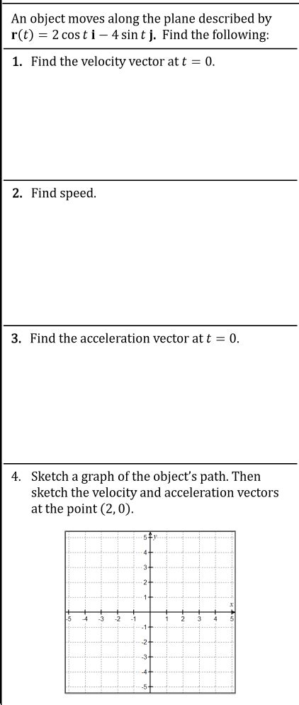 Solved An Object Moves Along The Plane Described By R T Chegg