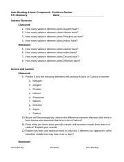 Ionic Bonding Ionic Compounds Practice Problems 2013 03 01 Doc Ionic Bonding Ionic Compounds