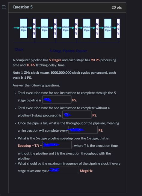 Solved A Computer Pipeline Has Stages And Each Stage Has Chegg