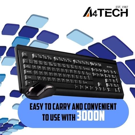 jual keyboard mouse wireless a4tech 3000n precision keyboard wireless