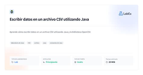 Escribir Datos En Un Archivo Csv En Java Labex