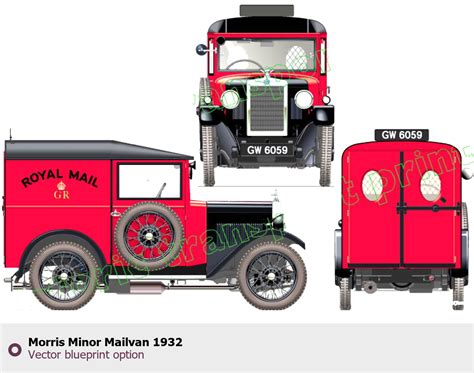 1932 Morris Minor Mailvan Sedan Blueprints Free Outlines