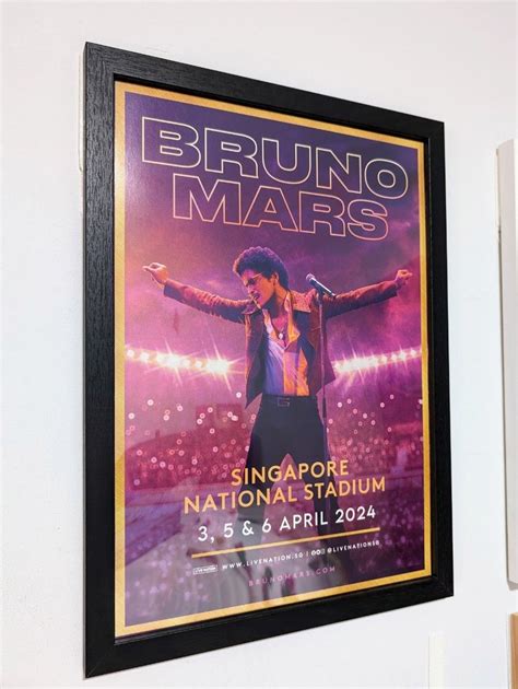 Bruno Mars Singapore 2024 Concert Poster Hobbies And Toys Memorabilia