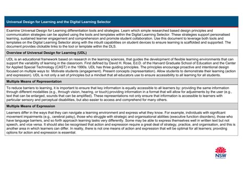 Universal Design For Learning Guide Digital Tools
