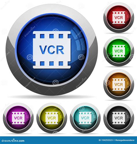 Vcr Movie Standard Round Glossy Buttons Stock Vector Illustration Of Motion Round 194293523