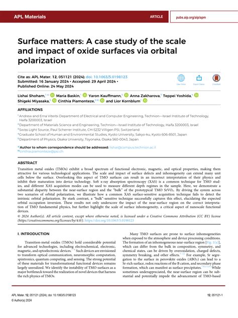 Pdf Surface Matters A Case Study Of The Scale And Impact Of Oxide