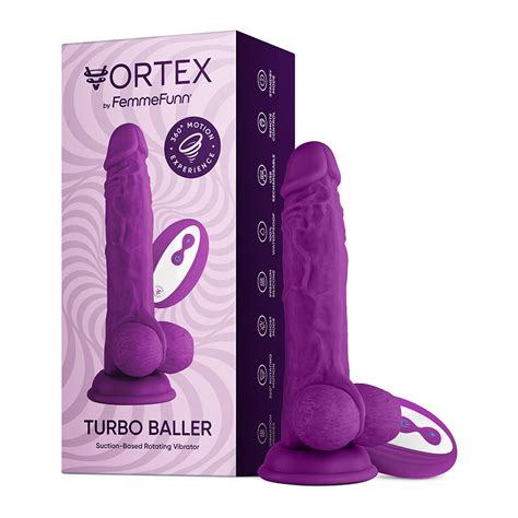 Femmefunn Vortex Turbo Baller 2 0 Rotating And Vibrating Dildo Purple