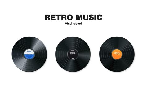 Vinyl Music Record Set Design Of Retro Audio Disk Realistic Vintage
