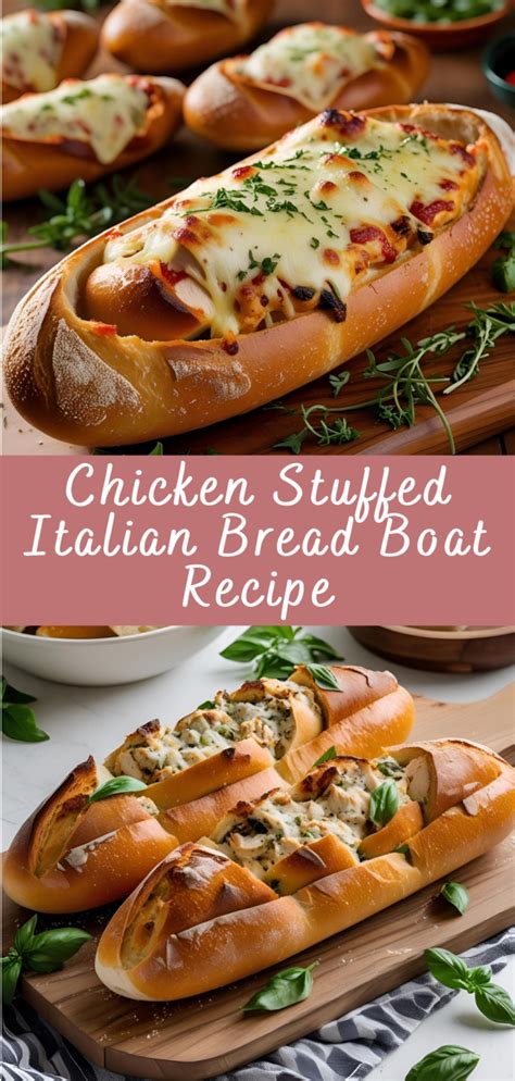 Chicken Stuffed Italian Bread Boat Recipe Cheff Recipes