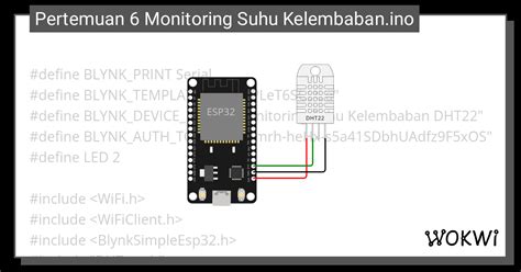 Pertemuan 6 Monitoring Suhu Kelembaban Ino Wokwi ESP32 STM32 Arduino Simulator