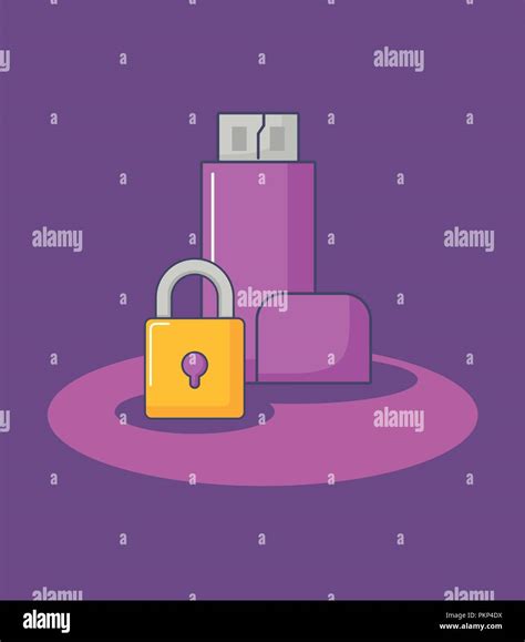 Technology Data Usb Security Protection Innovation Vector Illustration Stock Vector Image Art