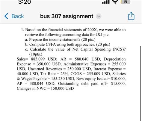 solved bus 307 assignment 1 based on the financial