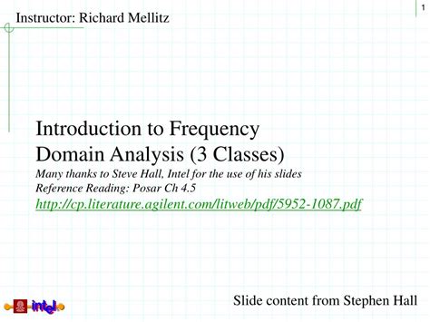 Ppt Introduction To Frequency Domain Analysis 3 Classes Powerpoint Presentation Id 6080995