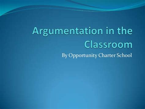 argumentation in the classroom