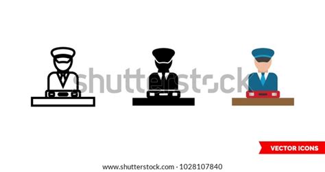 Customs Icon 3 Types Color Black Stock Vector Royalty Free 1028107840