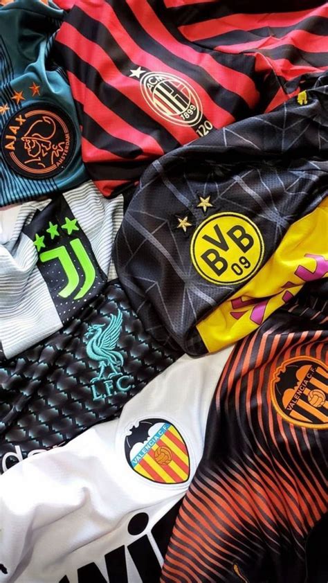 Colorful Football Shirts Pile