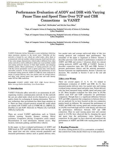 pdf performance evaluation of aodv and dsr with varying pause time