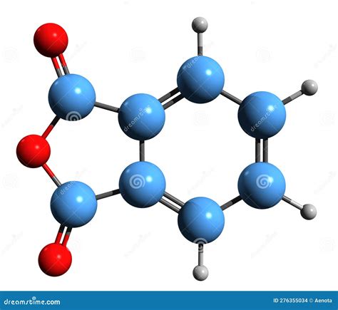 3d Image Of Phthalic Anhydride Skeletal Formula Stock Illustration